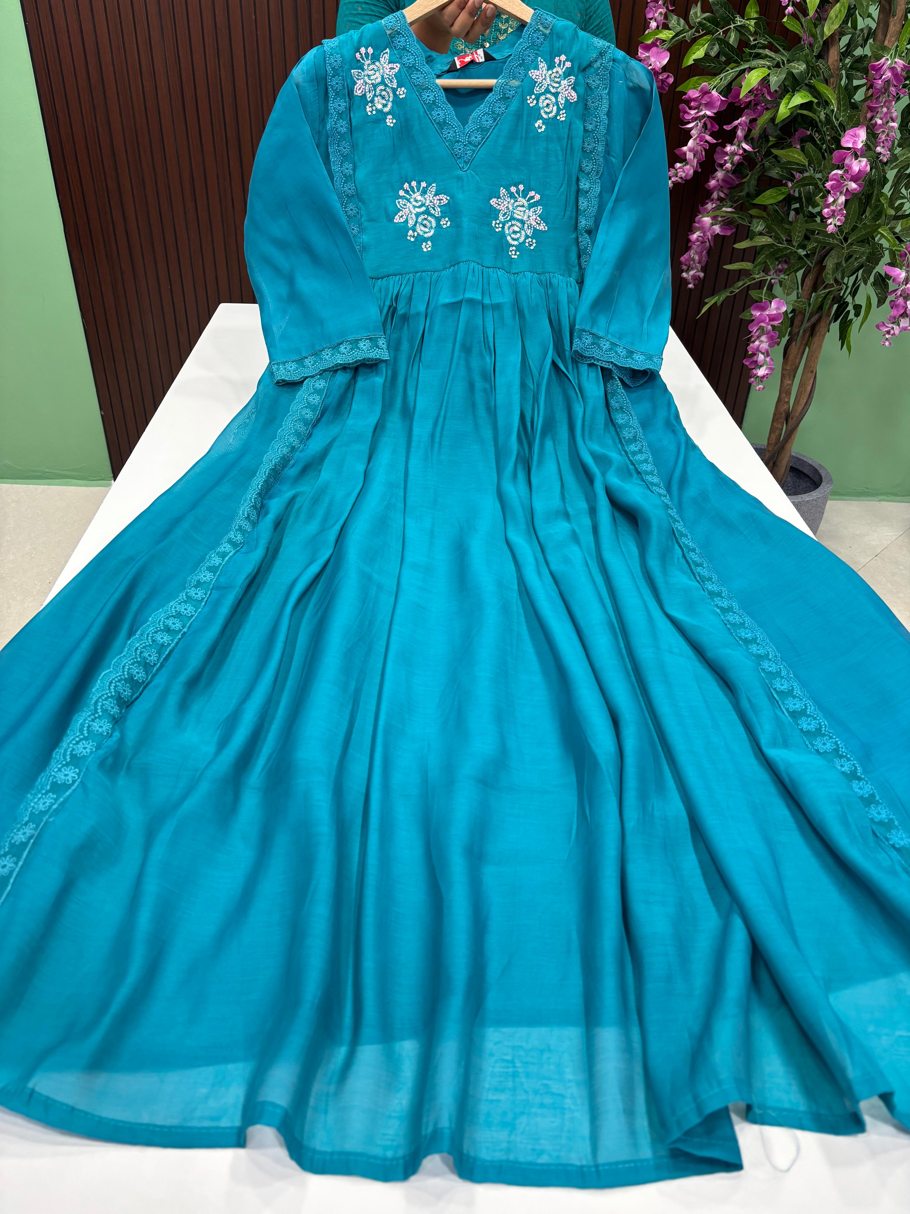 SS6652 Premium Mul Chanderi Anarkali – sharanz